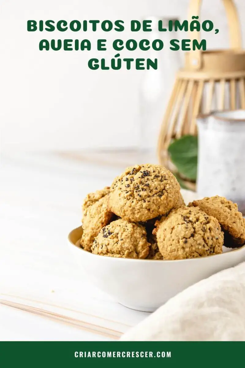 Biscoitos de limão, aveia e coco - sem glúten - Criar Comer Crescer