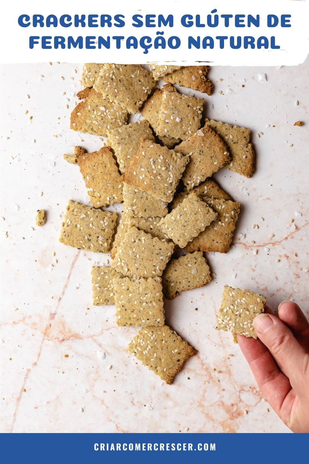 Crackers sem glúten de fermentação natural - Criar Comer Crescer