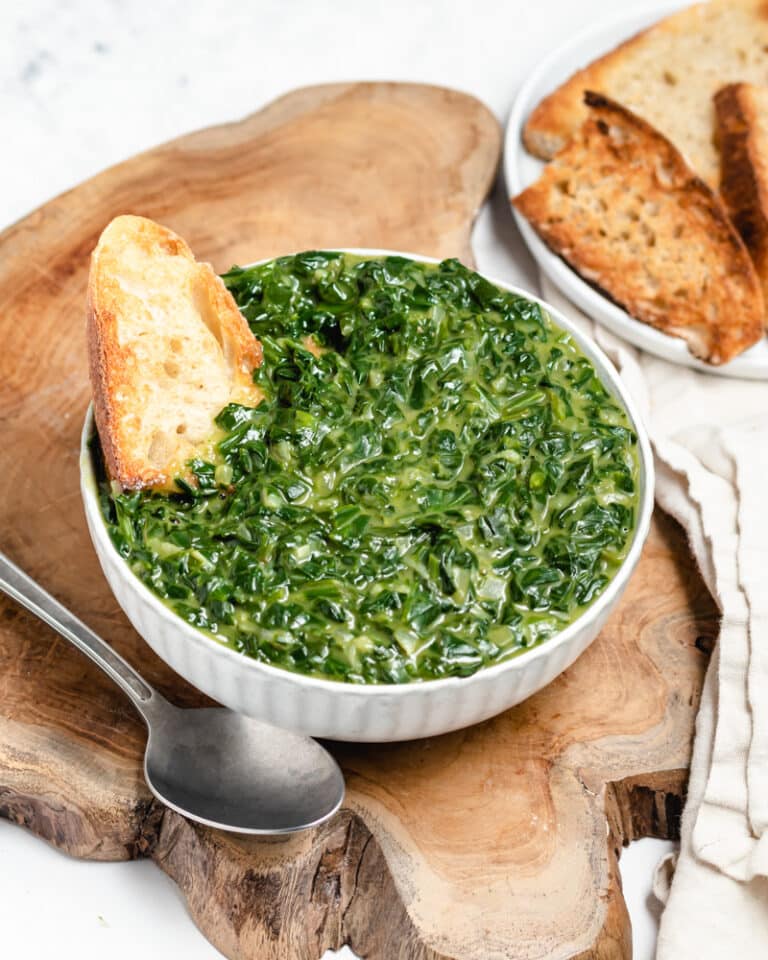 Esparregado de espinafres sem leite/glúten - Criar Comer Crescer